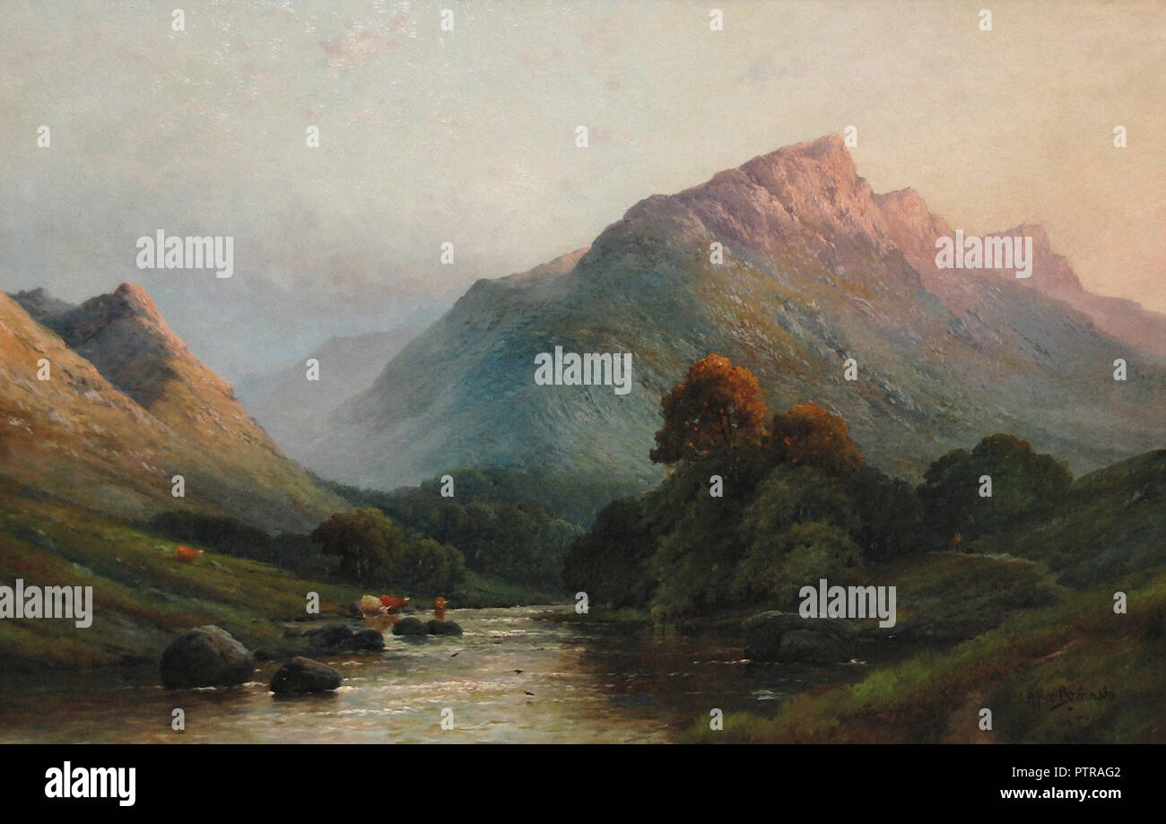 Breanski II Alfred De - on a Welsh River Stock Photo - Alamy