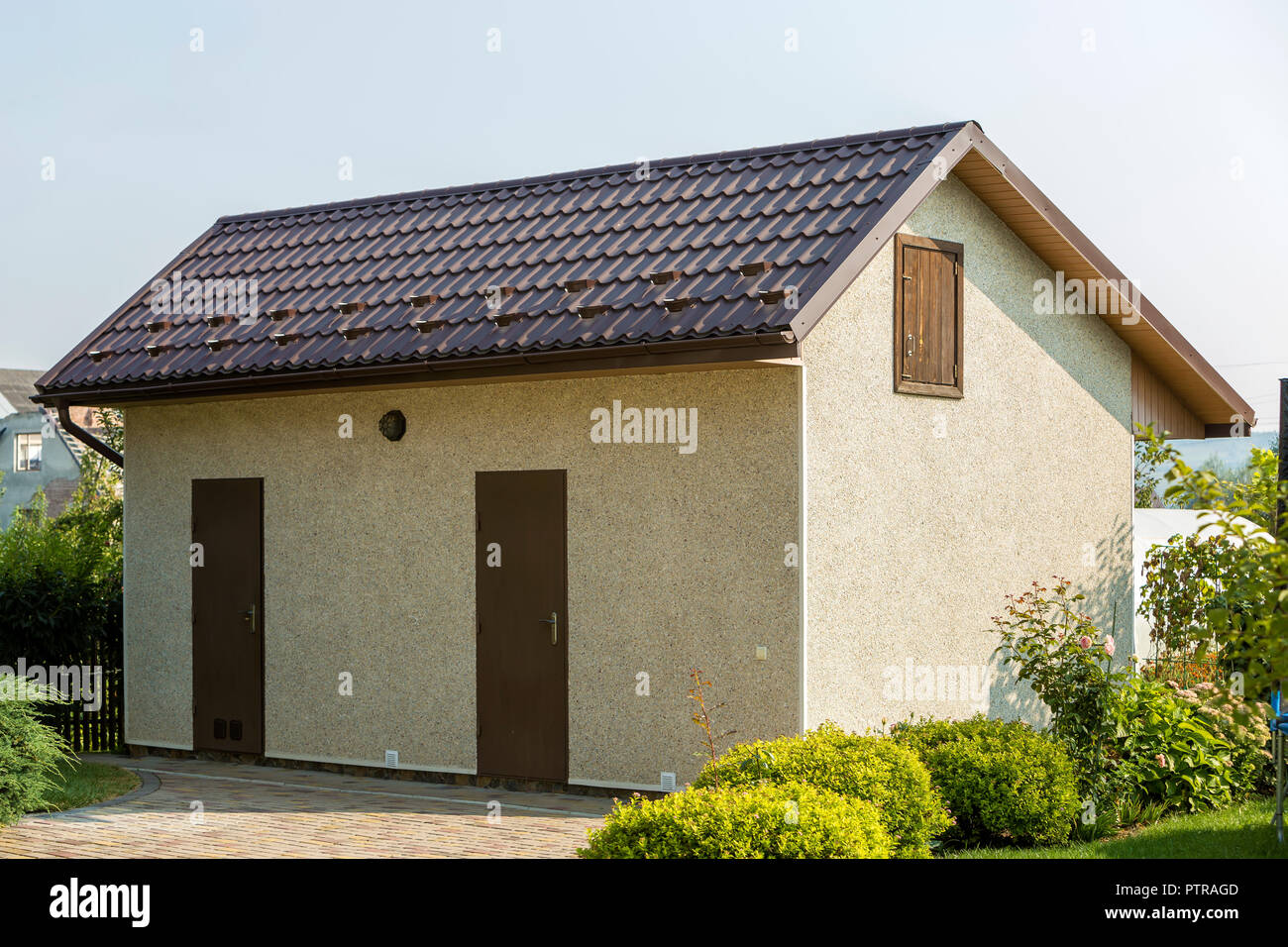 New detached small barn, workshop or utility building with brown ...