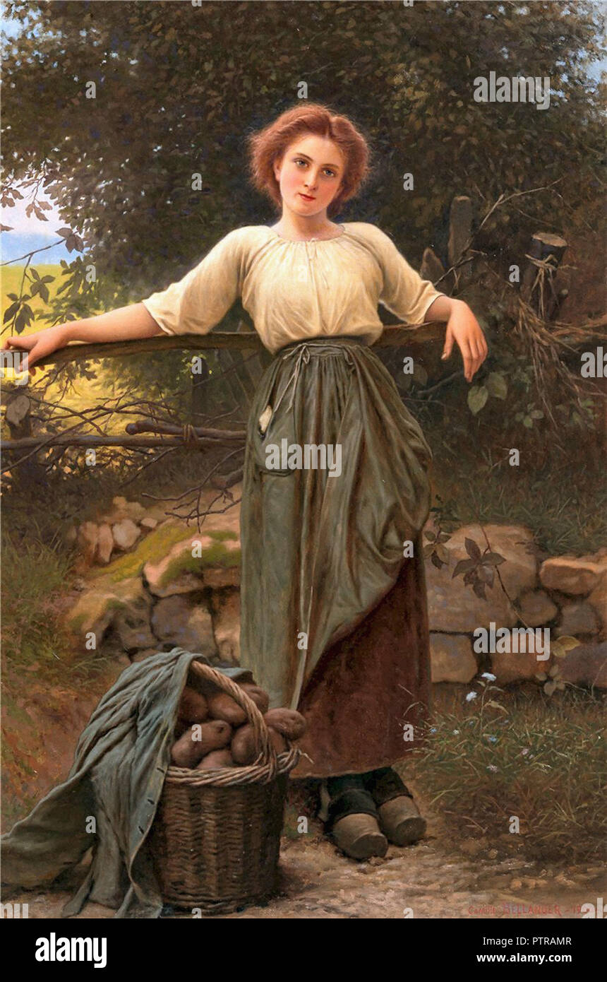 Bellanger Camille Felix - the Potato Digger Stock Photo - Alamy