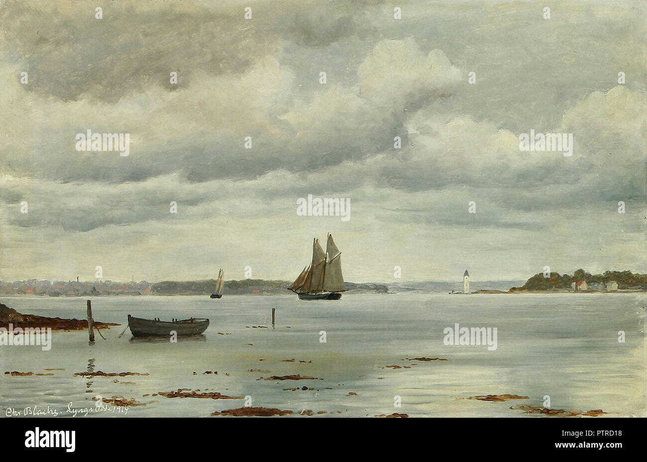 Blache Christian Vigilius - Sailing Ships at Lyngs Odde in the Little ...