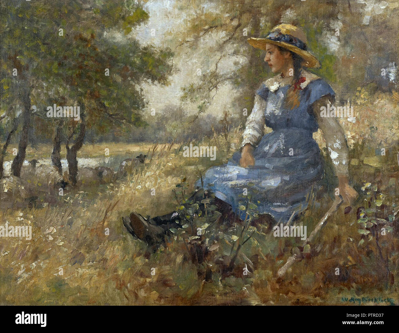 Blacklock William Kay - the Young Shepherdess Stock Photo - Alamy