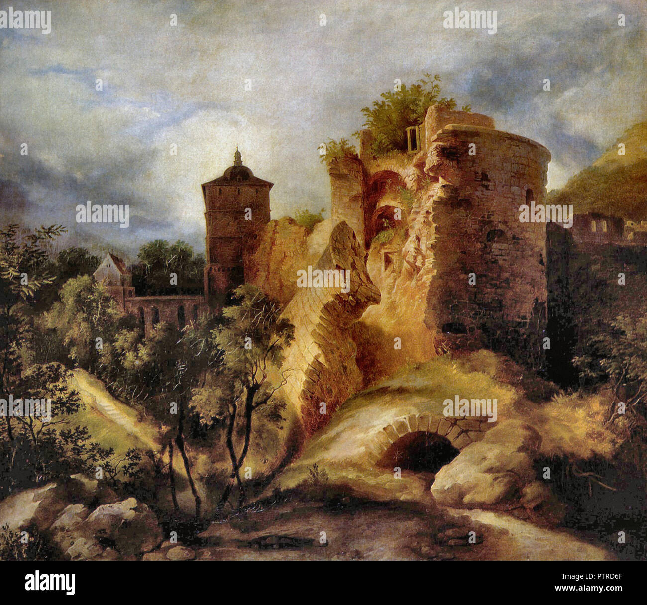 Blechen Carl - Der Gesprengte Turm Des Heidelberger Schlosses Stock ...
