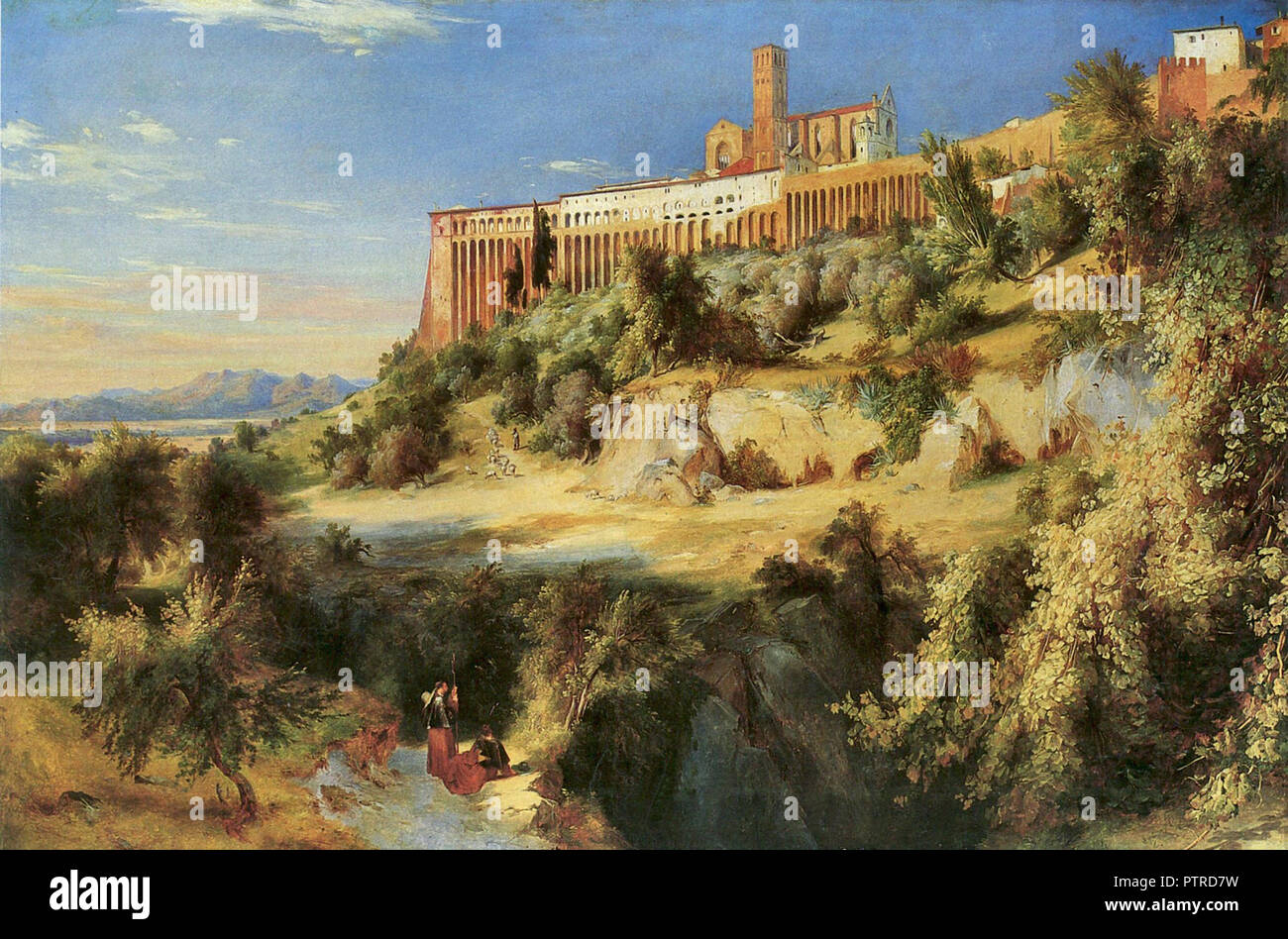 Blechen Carl - View of Assisi Stock Photo - Alamy