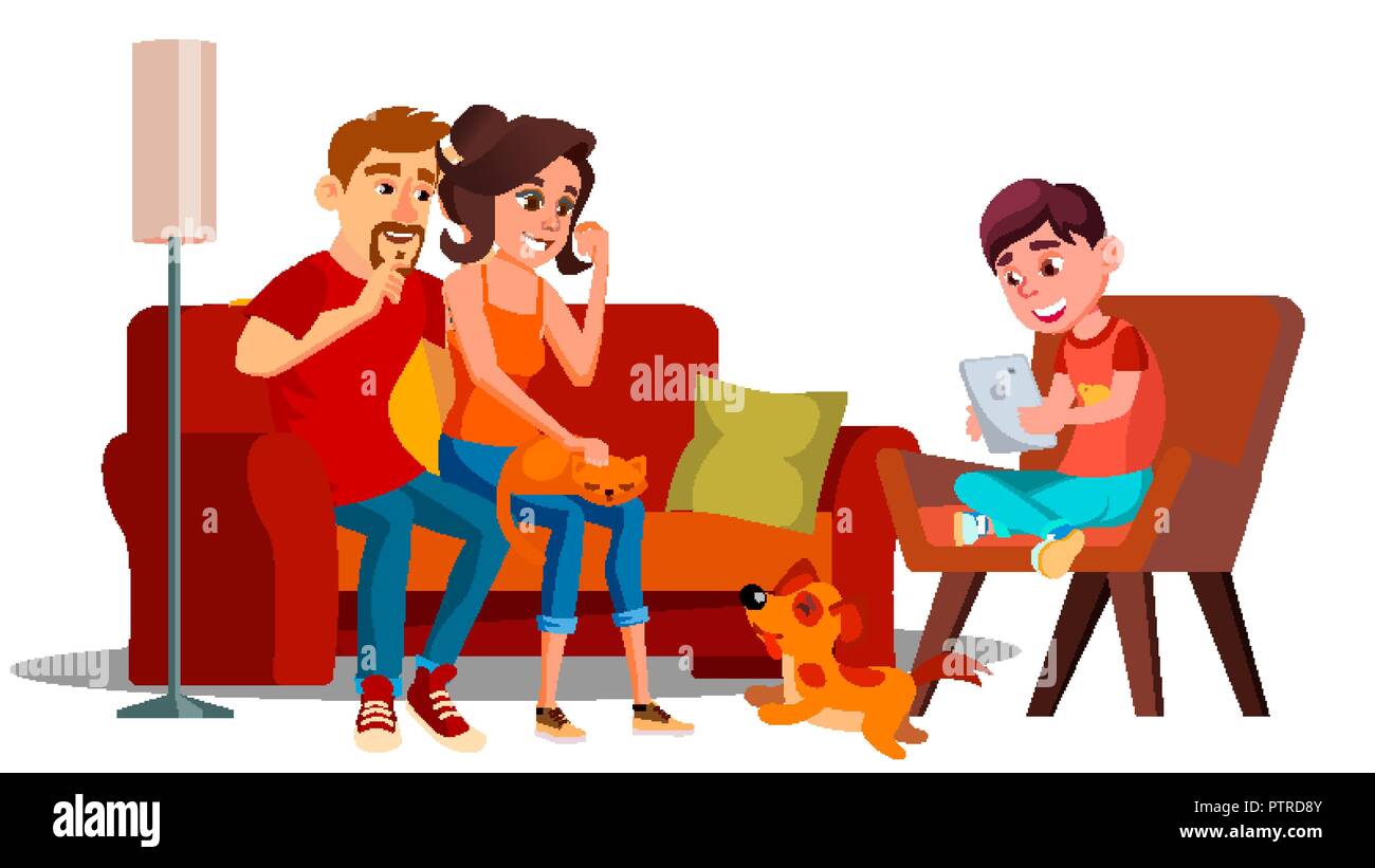 Relaxing At Home Cartoon