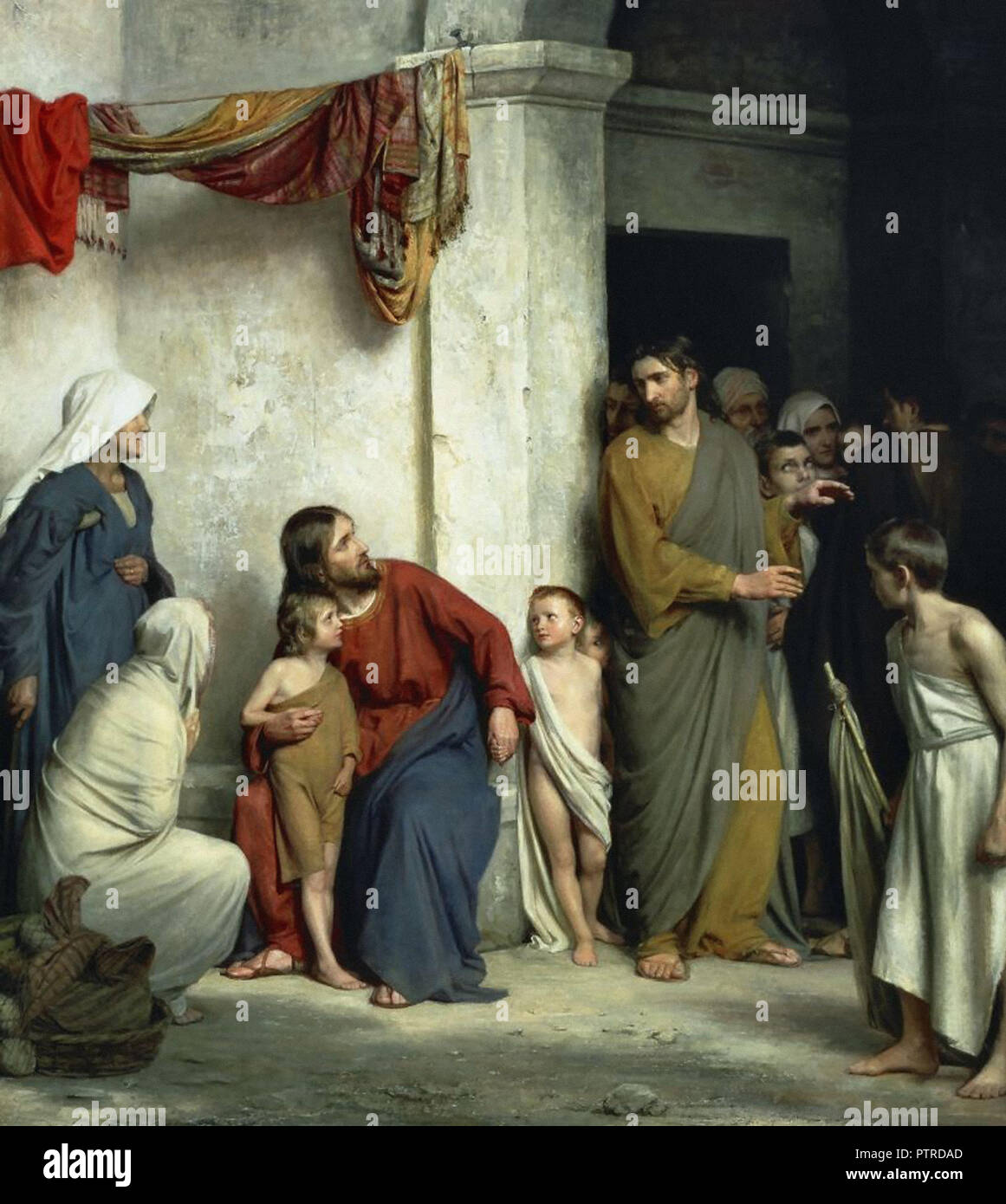 Bloch Carl Heinrich - Christ and the Children 1 Stock Photo - Alamy