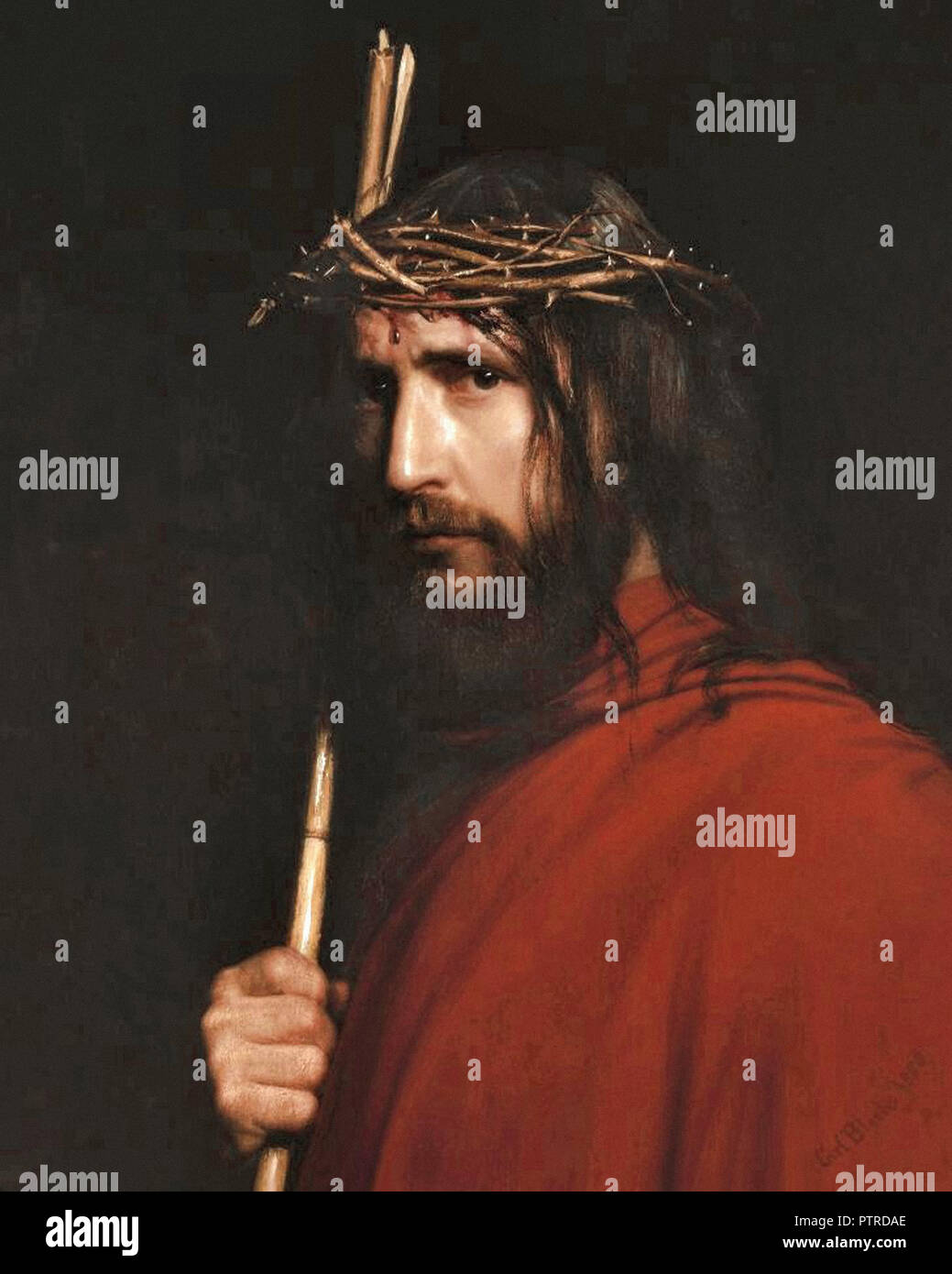 Bloch Carl Heinrich - Christ and the Crown of Thorns 1 Stock Photo - Alamy
