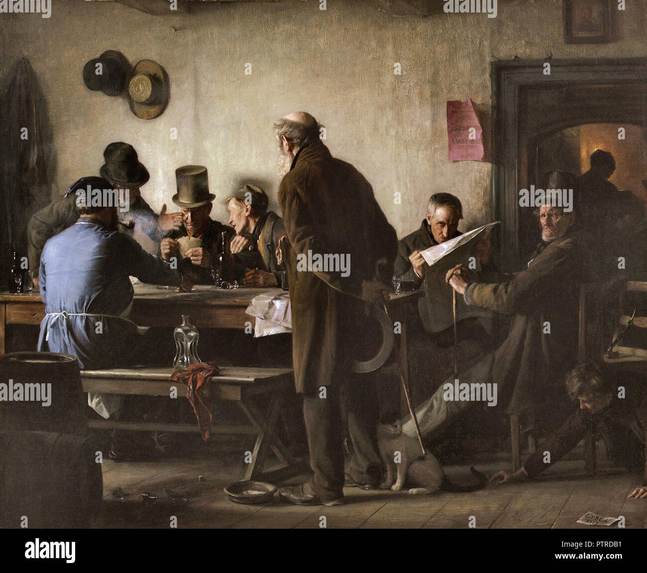 Bloch Carl Heinrich - Old Fellows in a Public House Stock Photo - Alamy