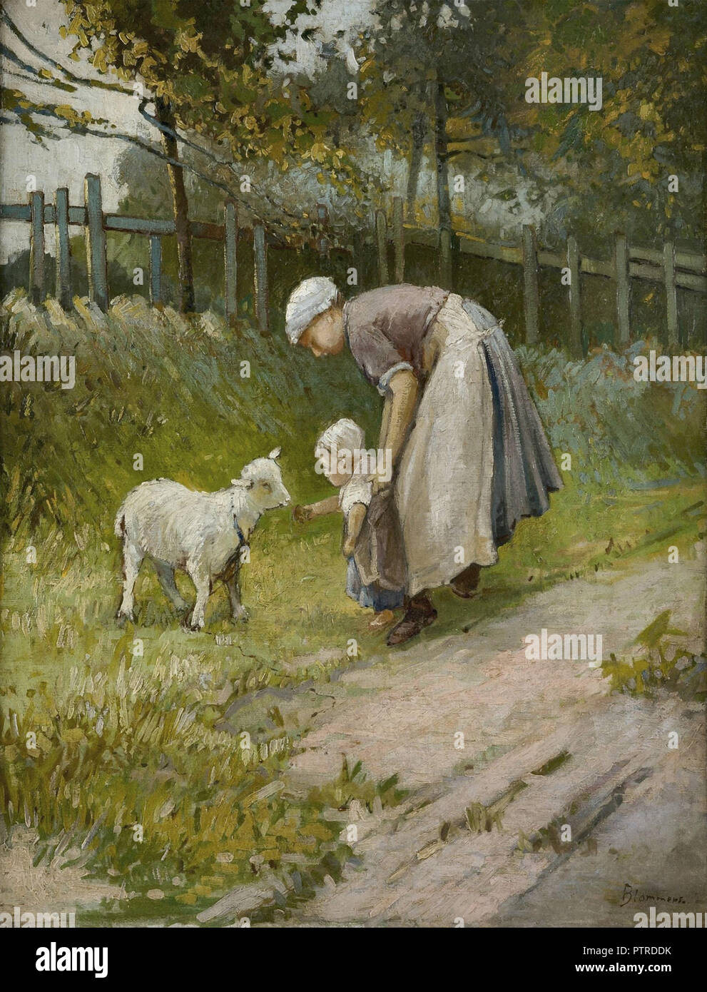 Blommers Bernardus Johannes - Het Bezoek Aan Het Geitje (De Lieveling ...