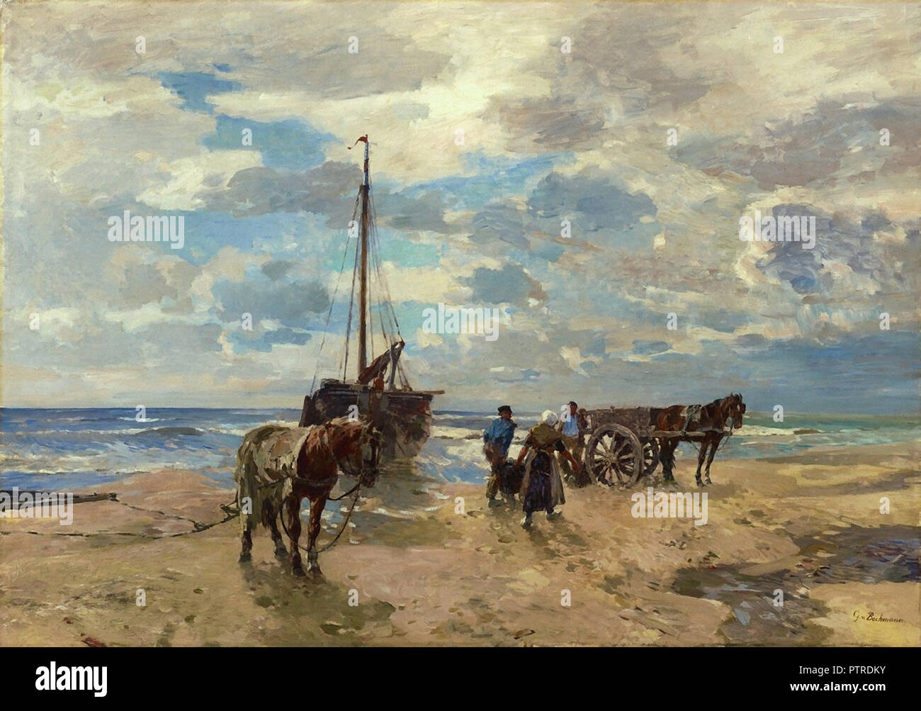 Bochmann Gregor Von - Fishermen at the Beach Stock Photo - Alamy