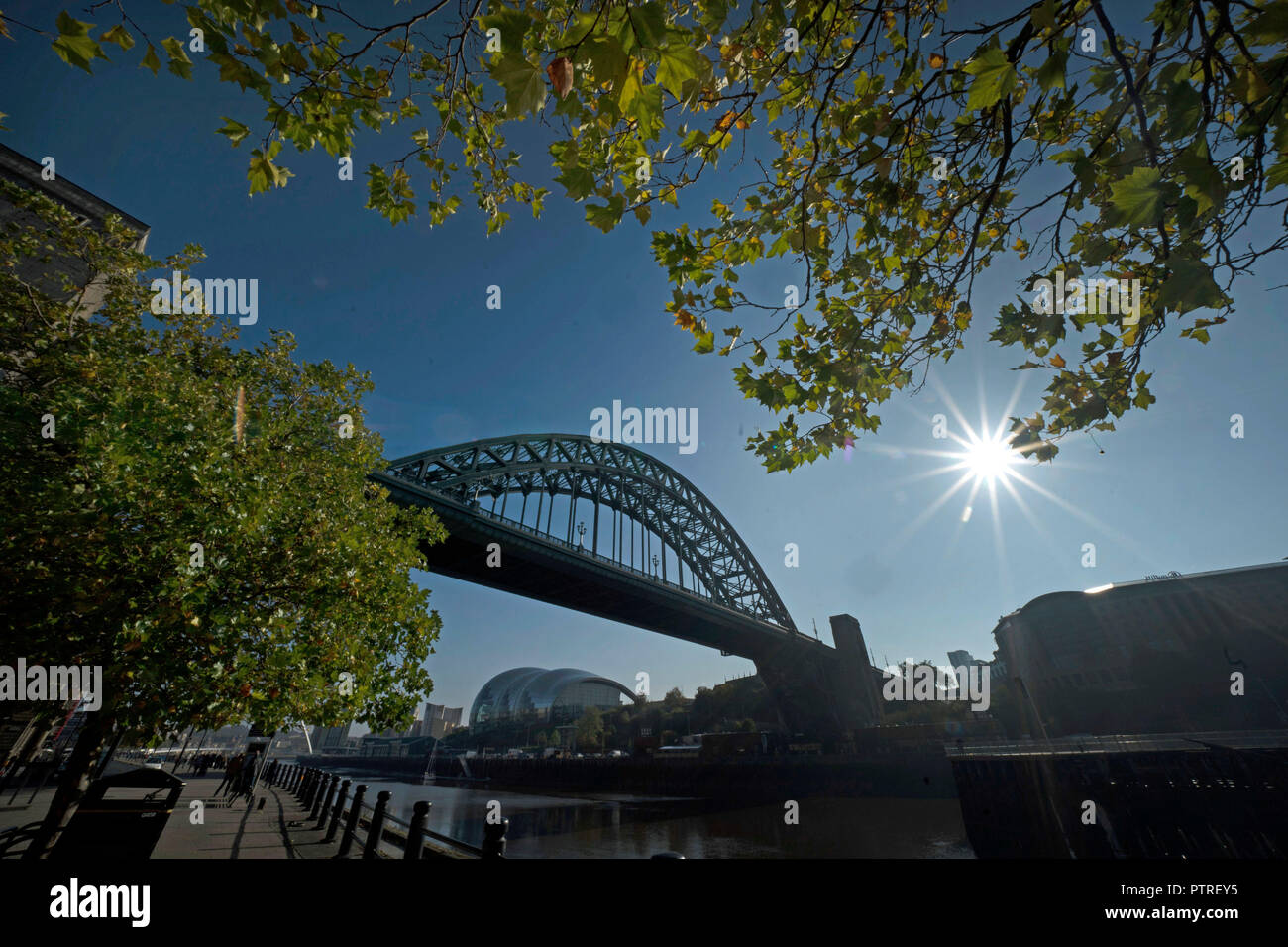 Blue skies over Tyne Bridge in Newcastle, which is celebrating its 90th ...