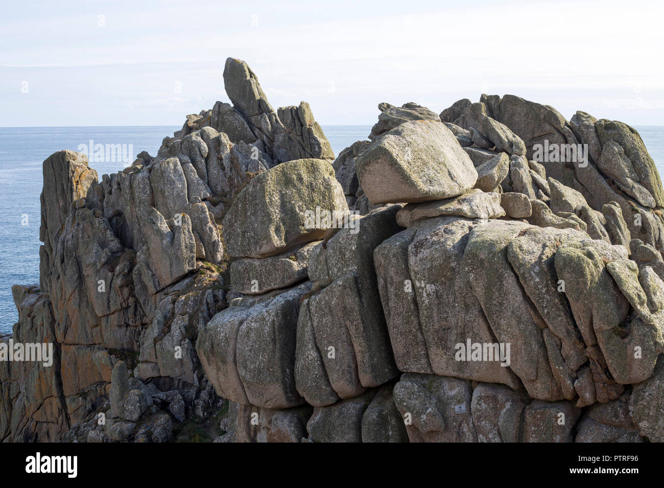 The Logan Rock, near Treen, in Cornwall Stock Photo - Alamy