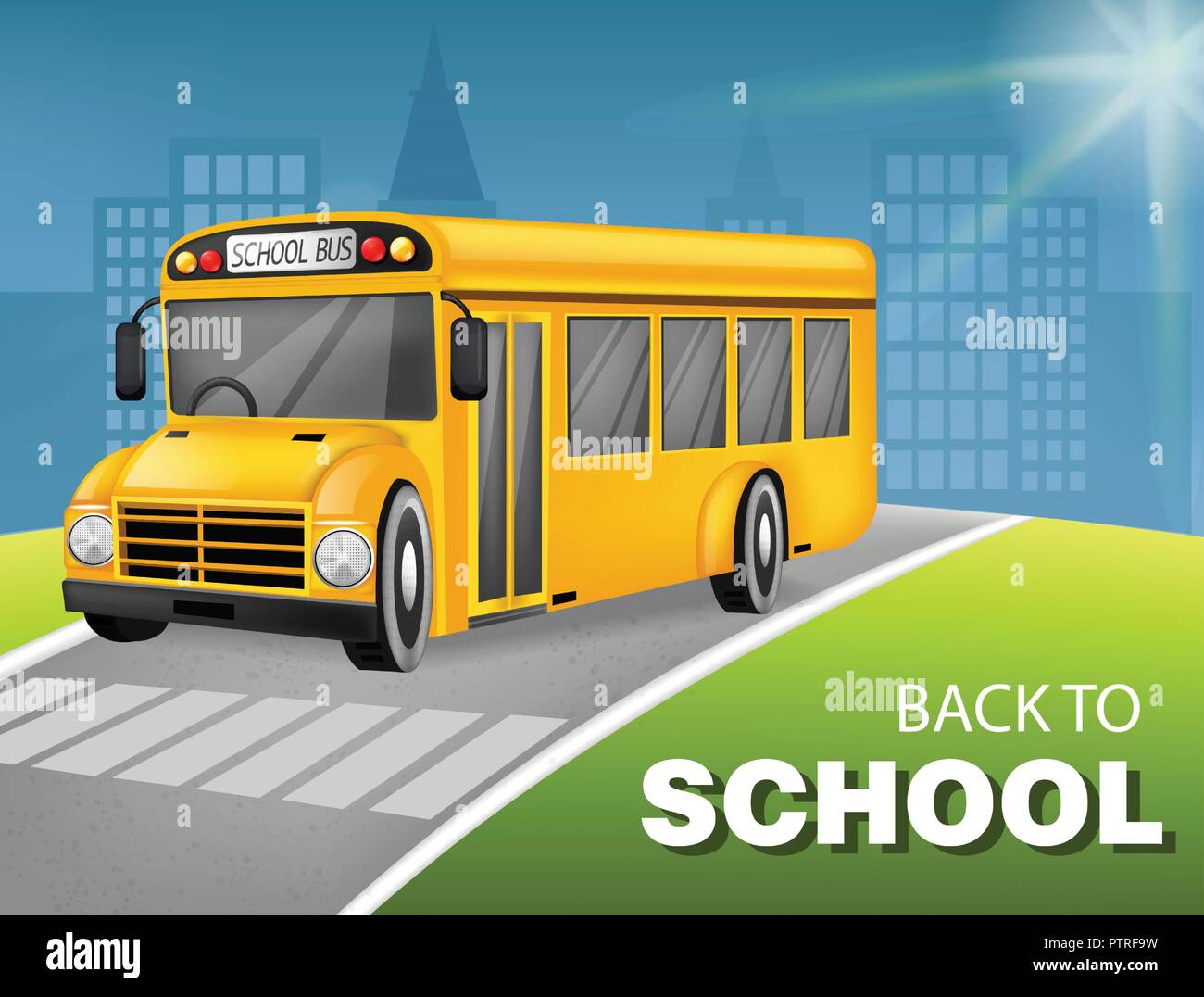 School bus Vector realistic. Detailed 3d vehicle mock up Stock Vector ...