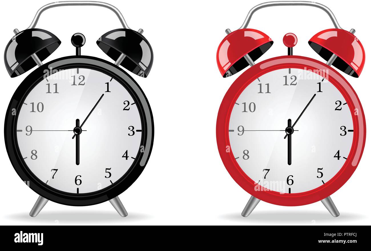 Antique clocks on black white Stock Vector Images - Alamy