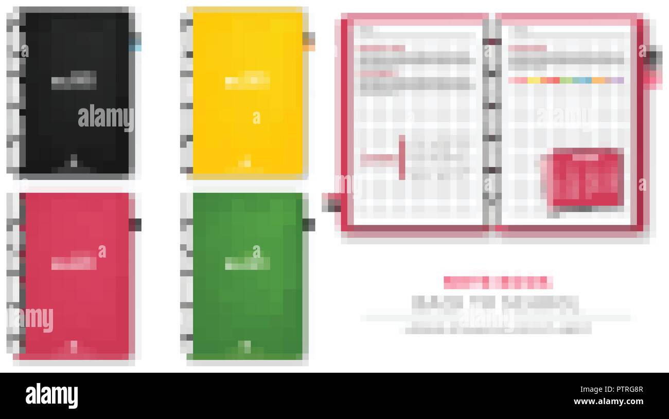 Colorful note books Vector realistic. 3d detailed illustration Stock ...