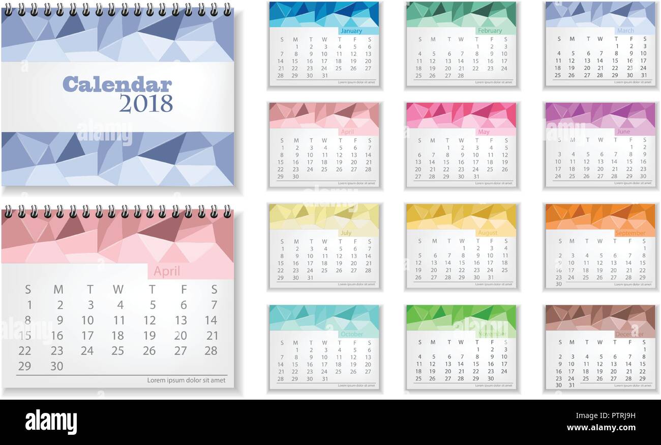 Calendar abstract style design Vector. 3d detailed illustration Stock ...