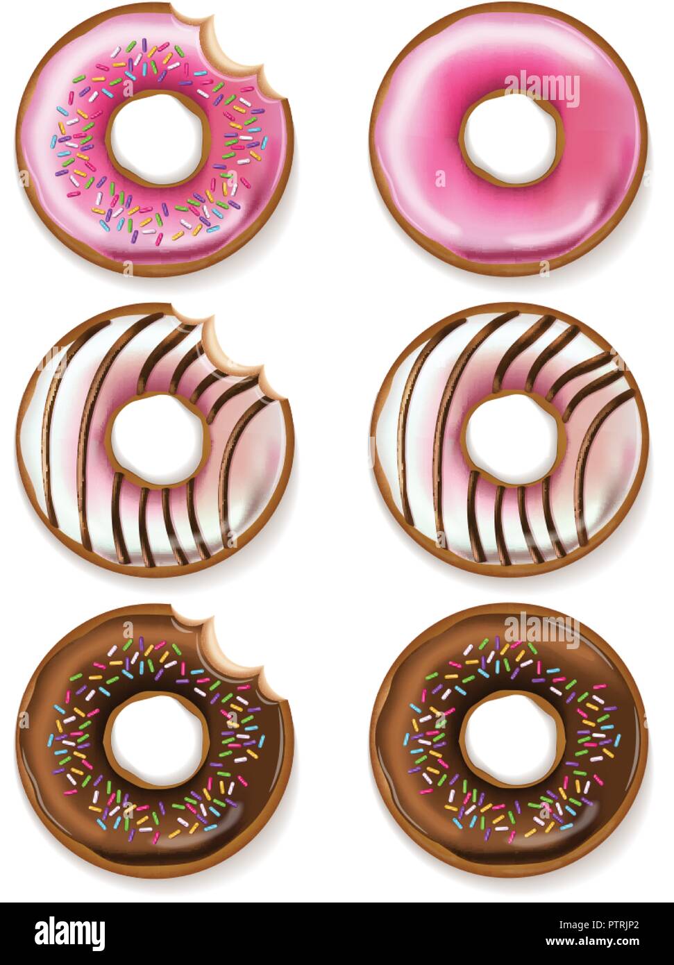 Donuts Vector realistic. 3d detailed desserts illustration Stock Vector ...