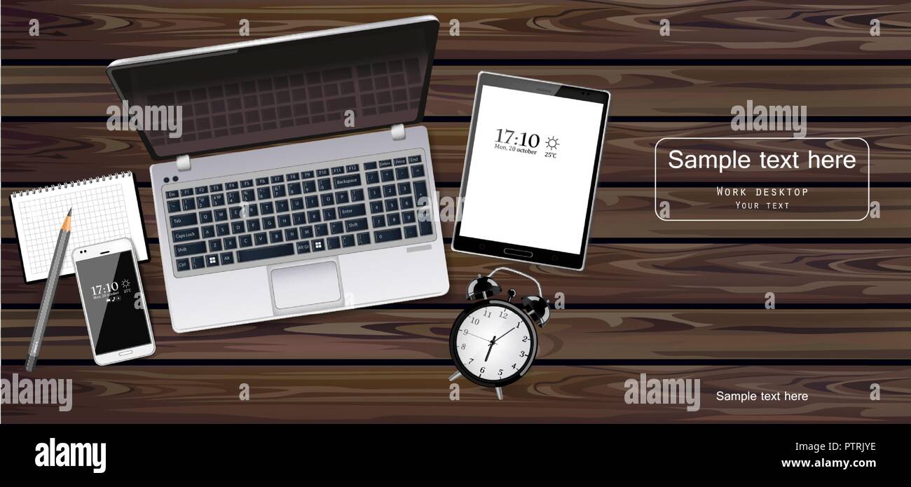 Laptop, tablet and phone Vector realistic. New technology gadgets. Top ...