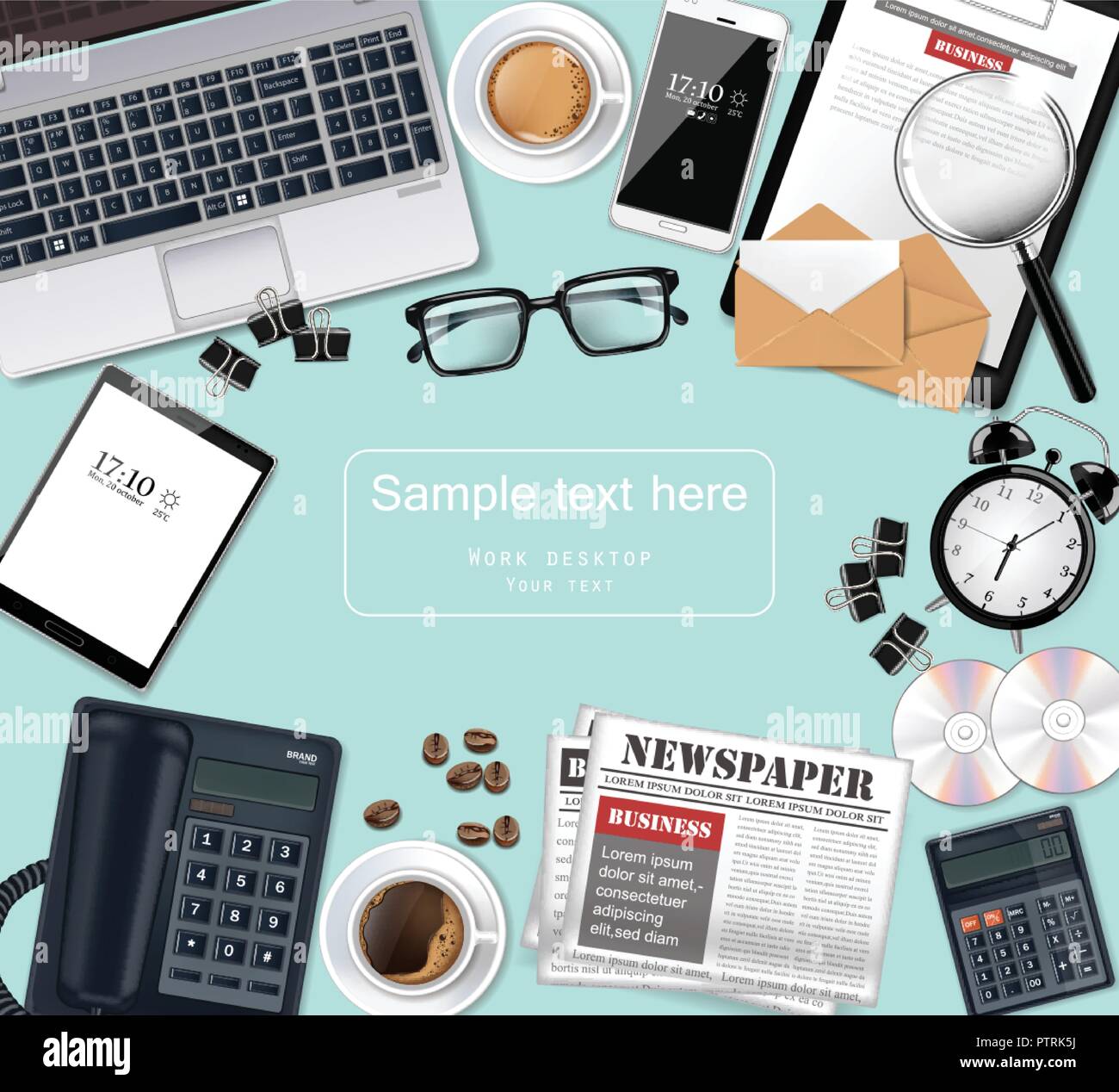 Laptop newspaper black background Stock Vector Images - Alamy