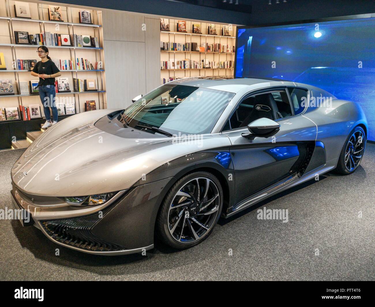 Shanghai Shanghai China. 10th Oct 2018. Shanghai CHINA The Qiantu K50 is the first electric car made of carbon fiber released in Shanghai China. Credit SIPA Asia ZUMA Wire Alamy Live News Stock Photo