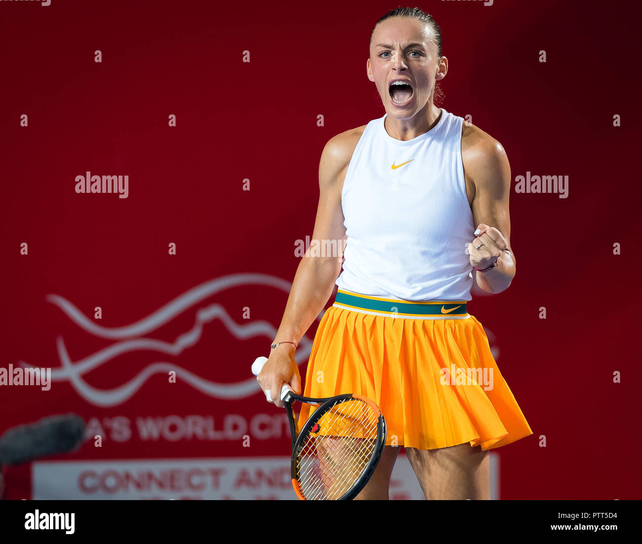 Hong Kong. October 10, 2018 - Ana Bogdan of Romania in action during ...