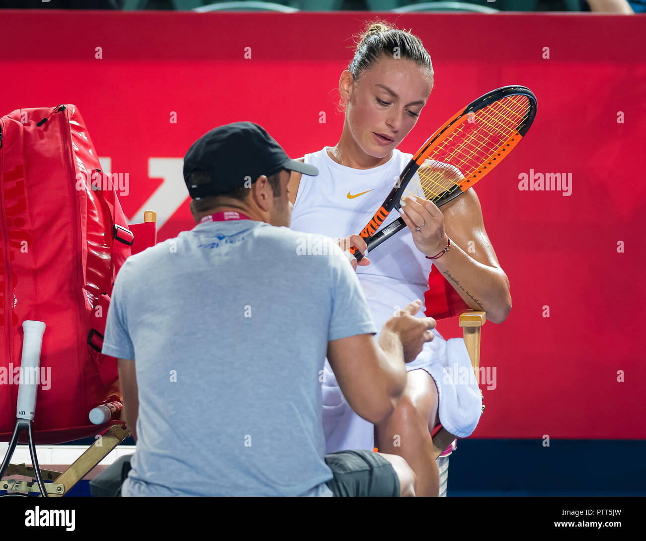 Hong Kong. October 10, 2018 - Ana Bogdan of Romania in action during ...