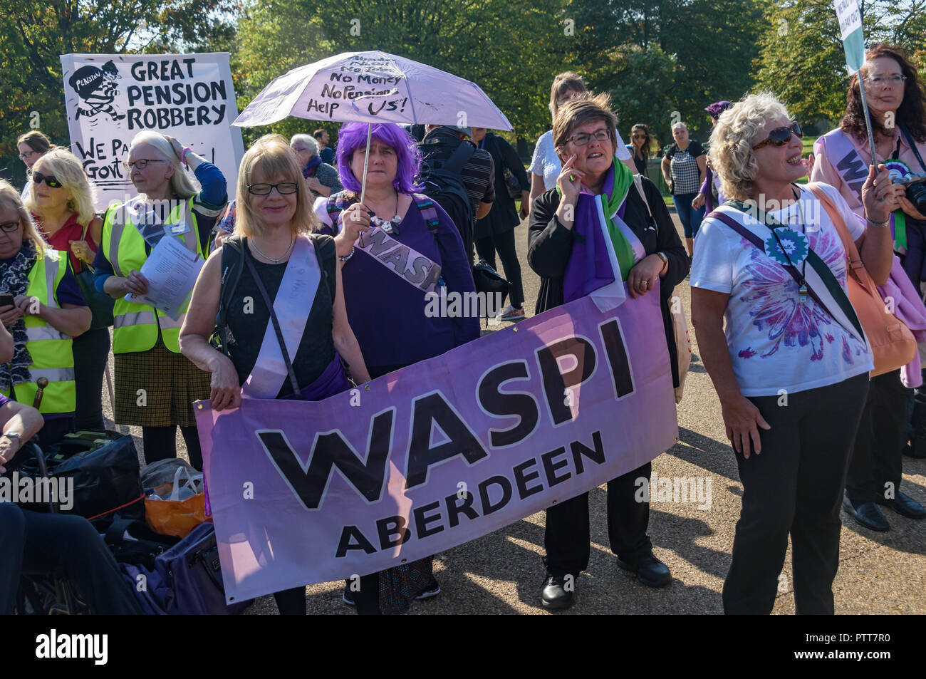 London, UK. 10th October 2018. Groups campaigning for women born in the ...