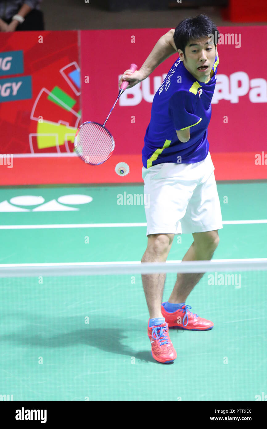 Jakarta, Indonesia. 10th Oct, 2018. Gen Shogaki (JPN) Badminton : Men's ...