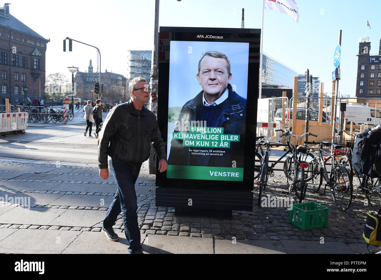 Copenhagen/Denmark 11..October 2018..Danish prime minister on billboard ...