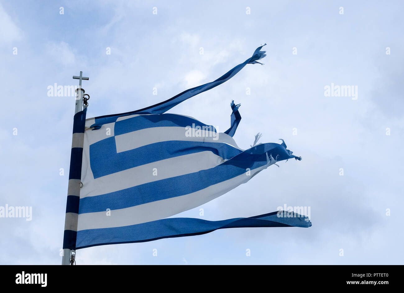 Torn greek flag hi-res stock photography and images - Alamy