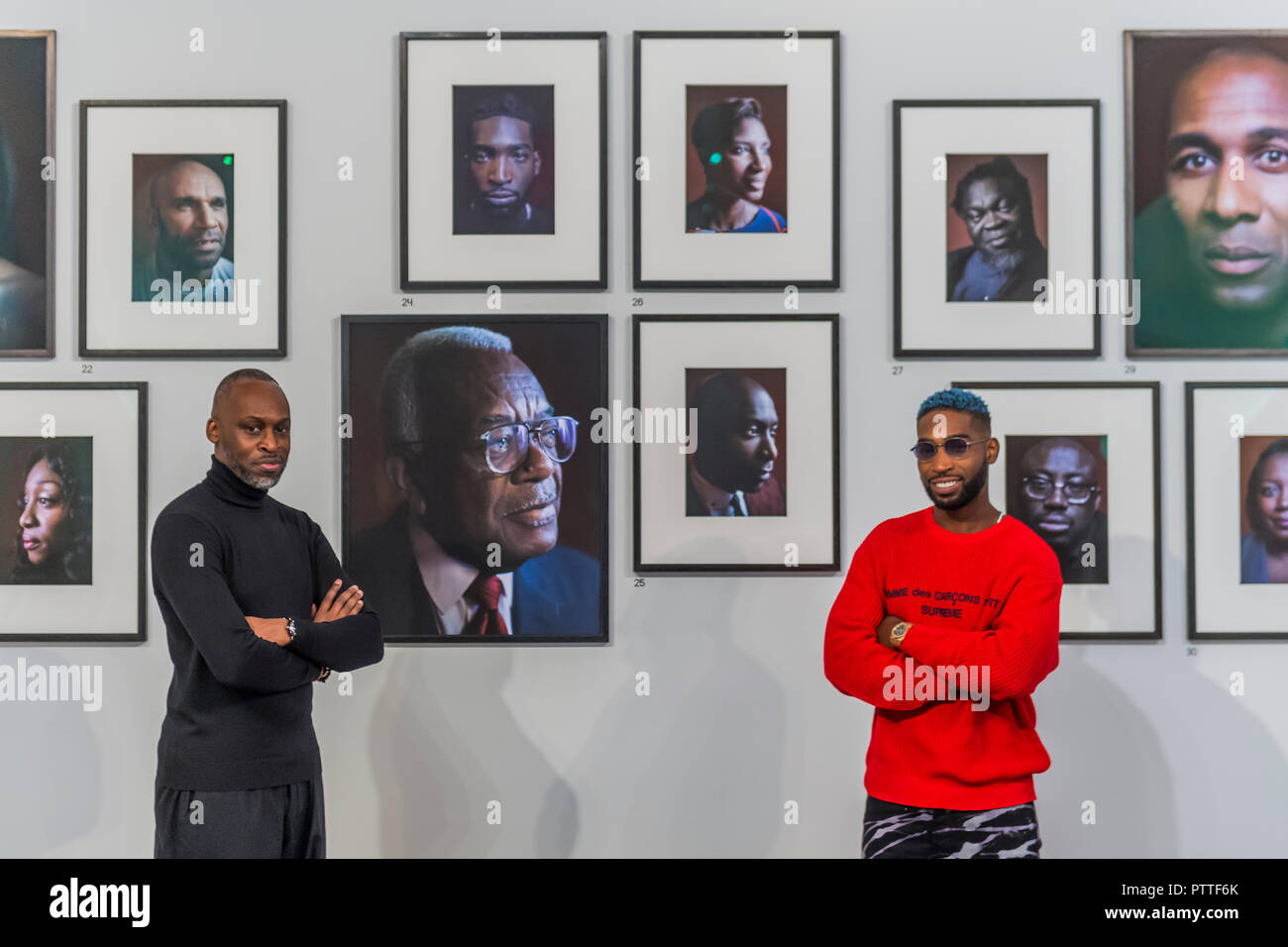 London, UK. 10th October, 2018. Simon Frederick(artist) and Tinie ...