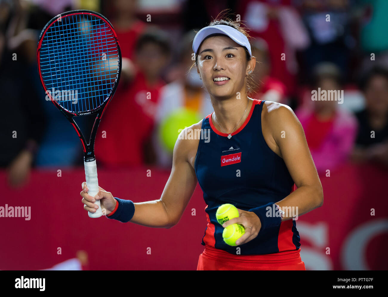 Hong Kong. October 11, 2018 - Qiang Wang of China in action during her ...