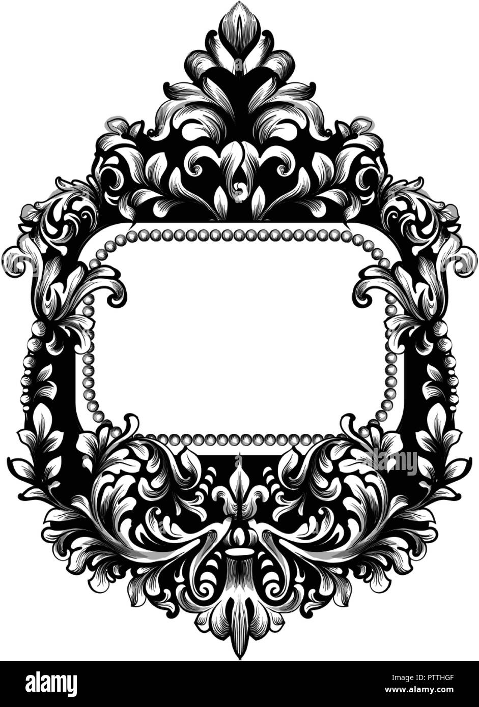 Baroque square frame Vector. French Luxury rich intricate ornaments ...