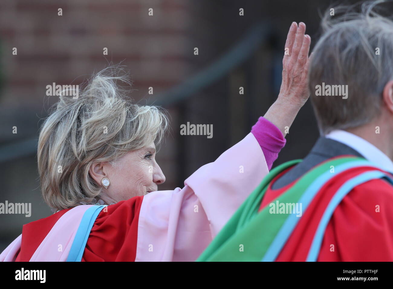 Hillary Clinton at Queen's University Belfast where she is to be ...