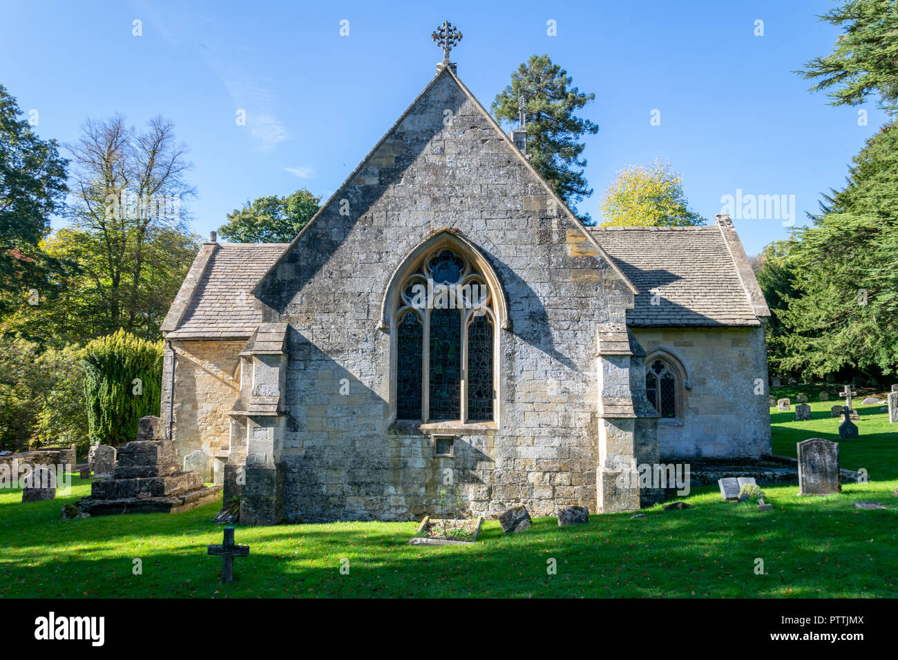 View of the church of St James, Colesbourne from the East Stock Photo ...