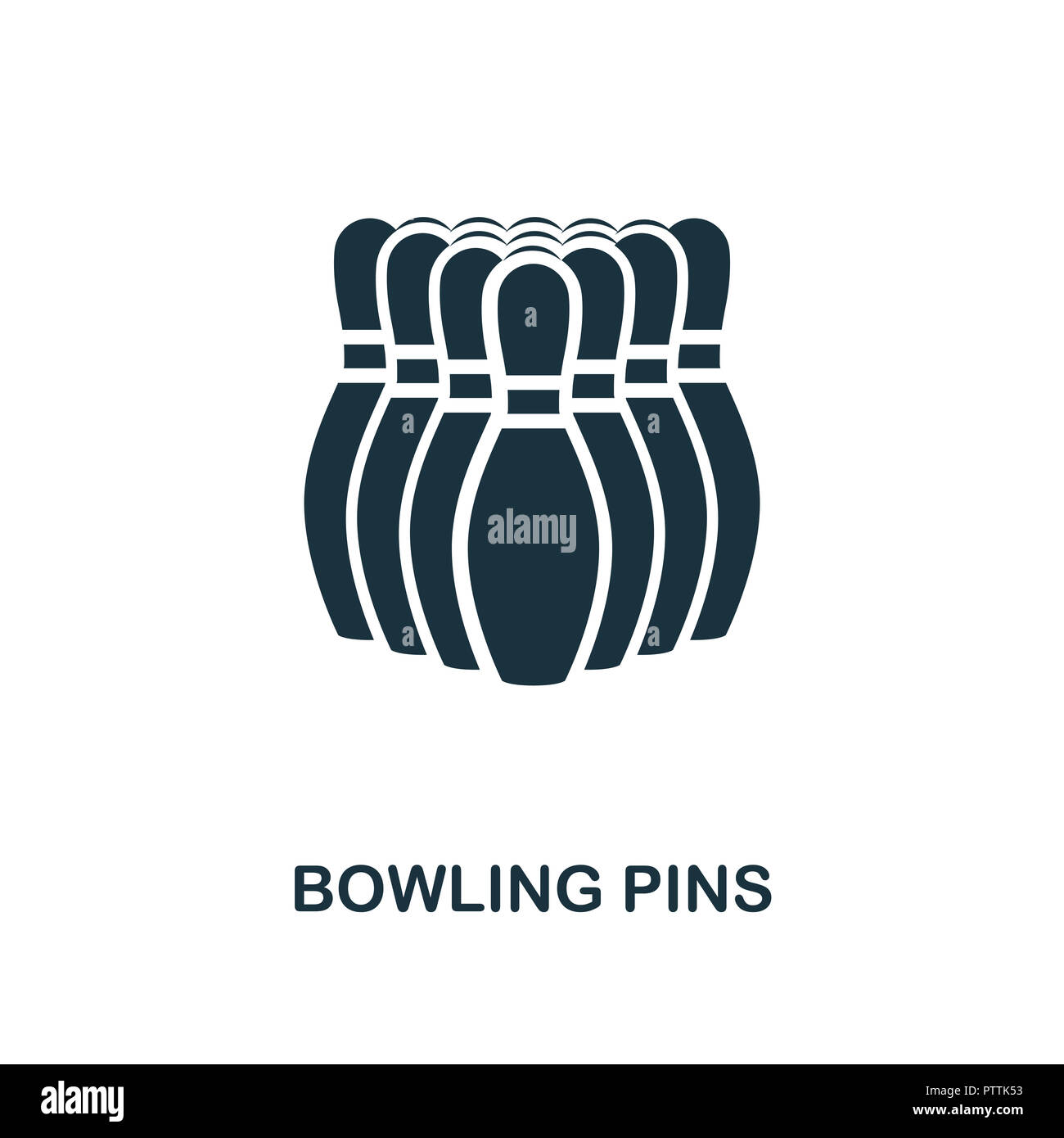 Bowling Pins icon. Monochrome style design from bowling collection. UX ...