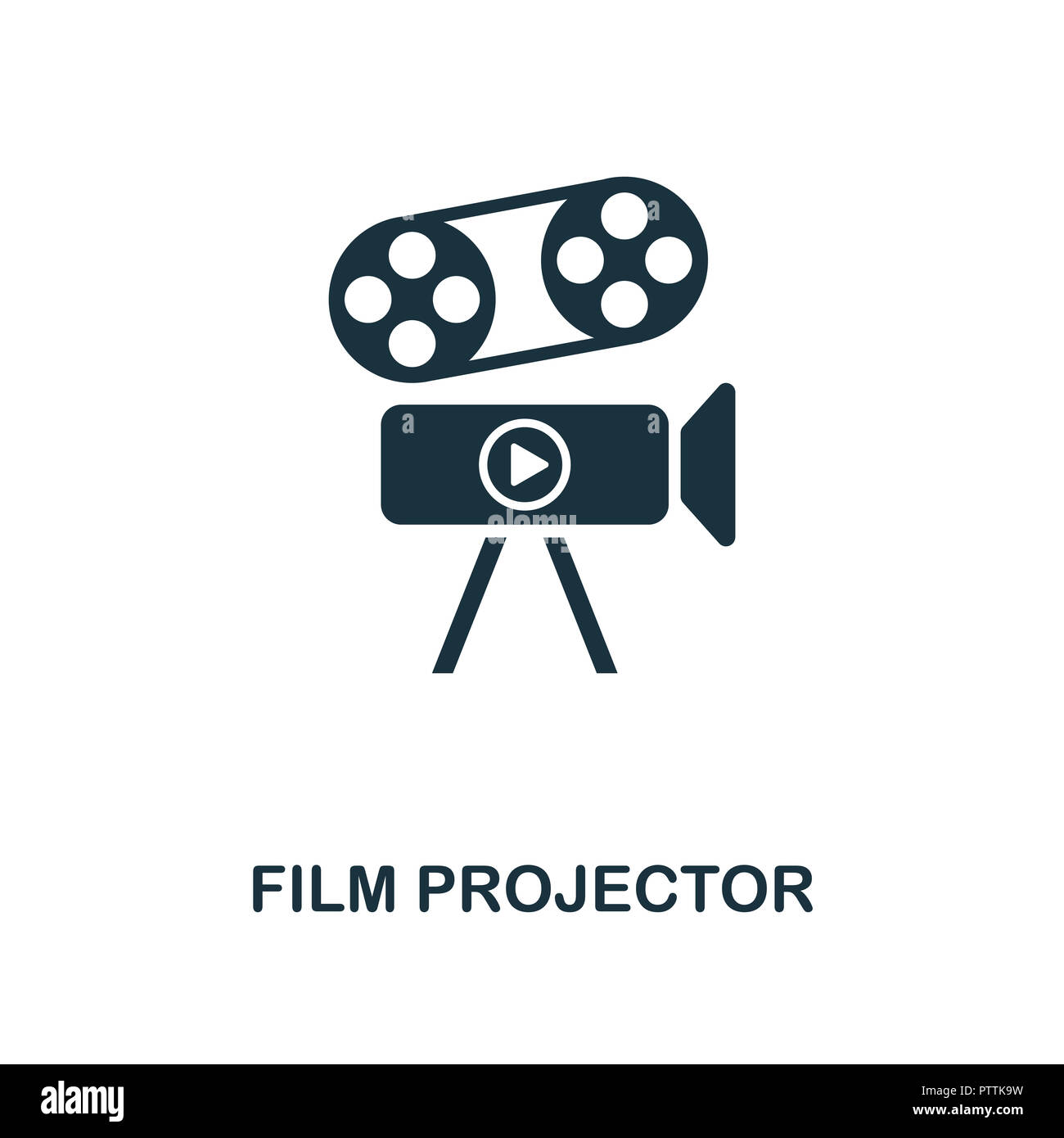 Film Projector icon. Monochrome style design from cinema collection. UX ...