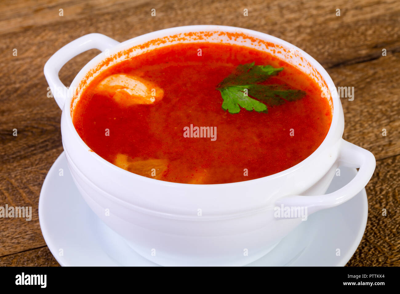 Russian Solyanka soup with parsley Stock Photo - Alamy