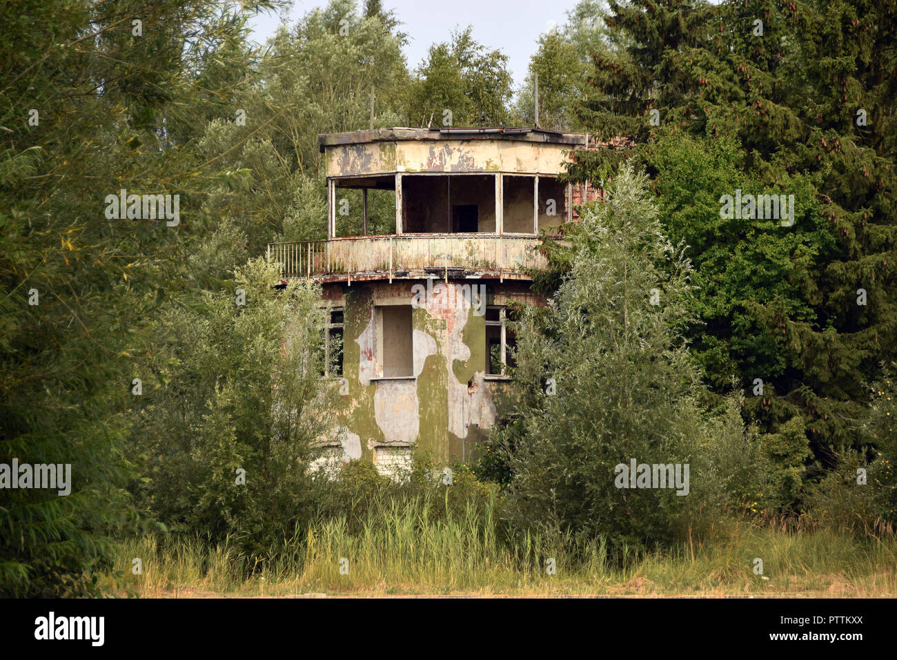 Relics of the soviet air base in Damgarten, former East Germany. The ...