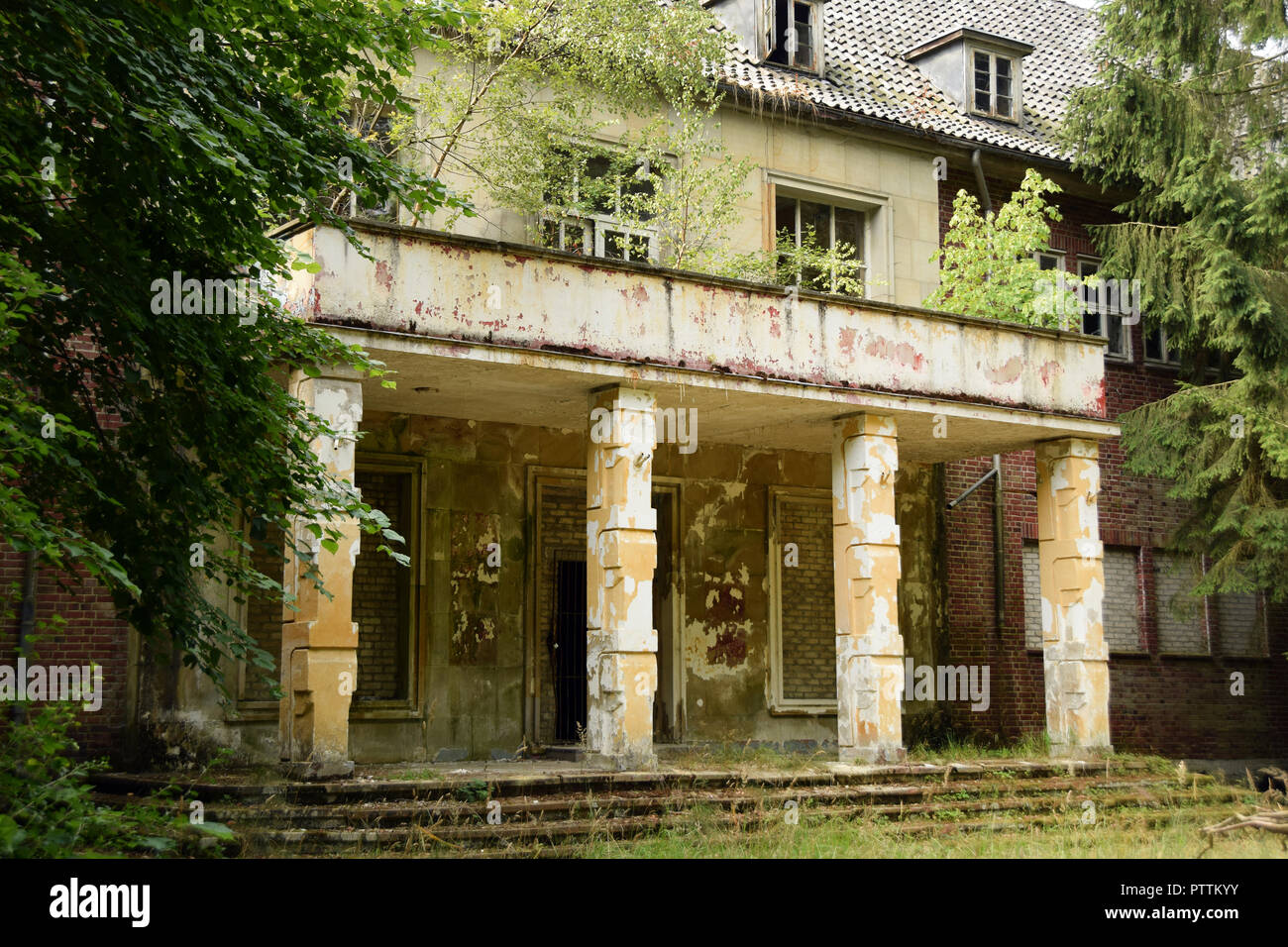 Relics of the soviet air base in Damgarten, former East Germany. The ...