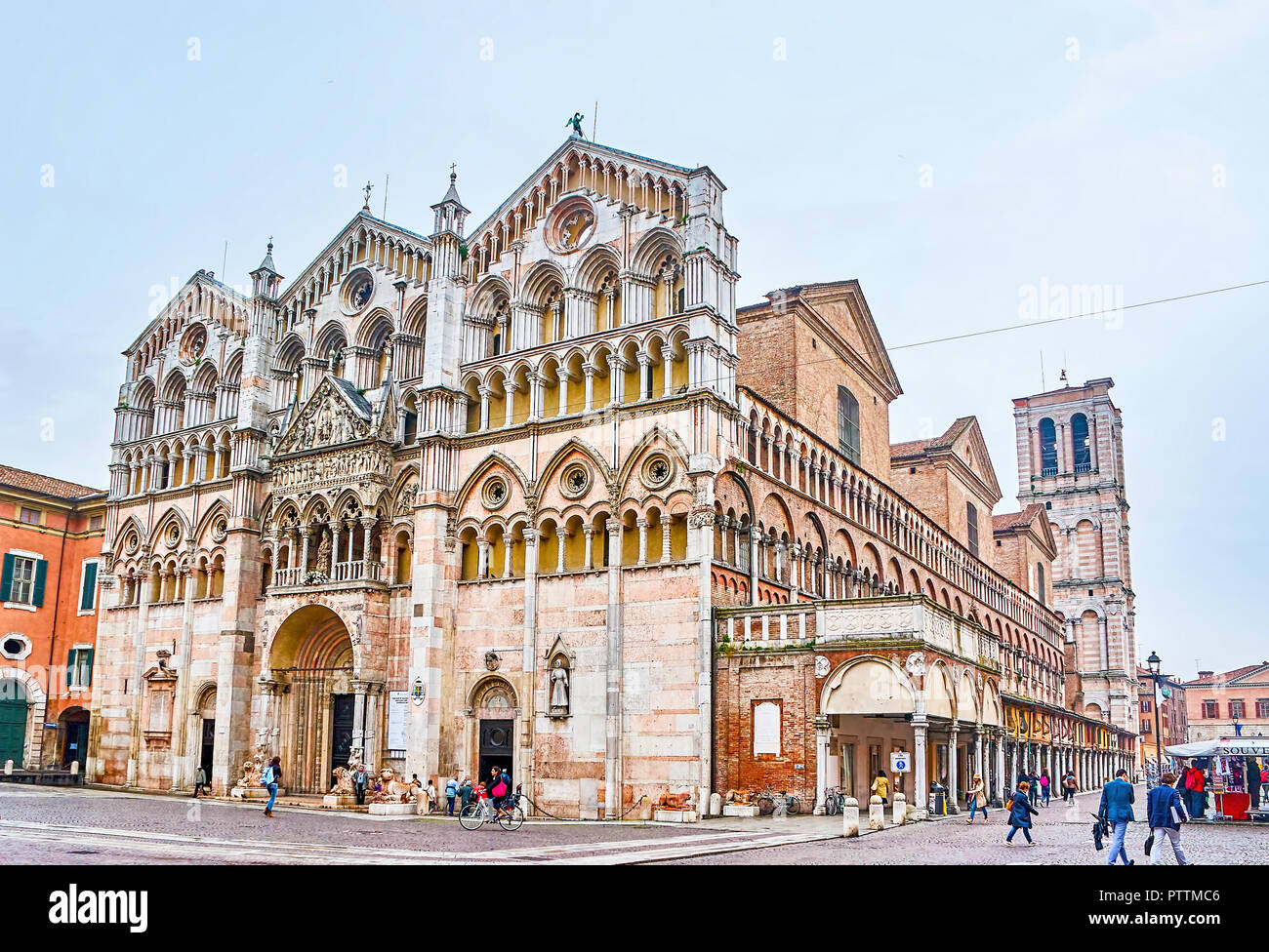 FERRARA, ITALY - APRIL 30, 2013: One of the most beautiful building of ...
