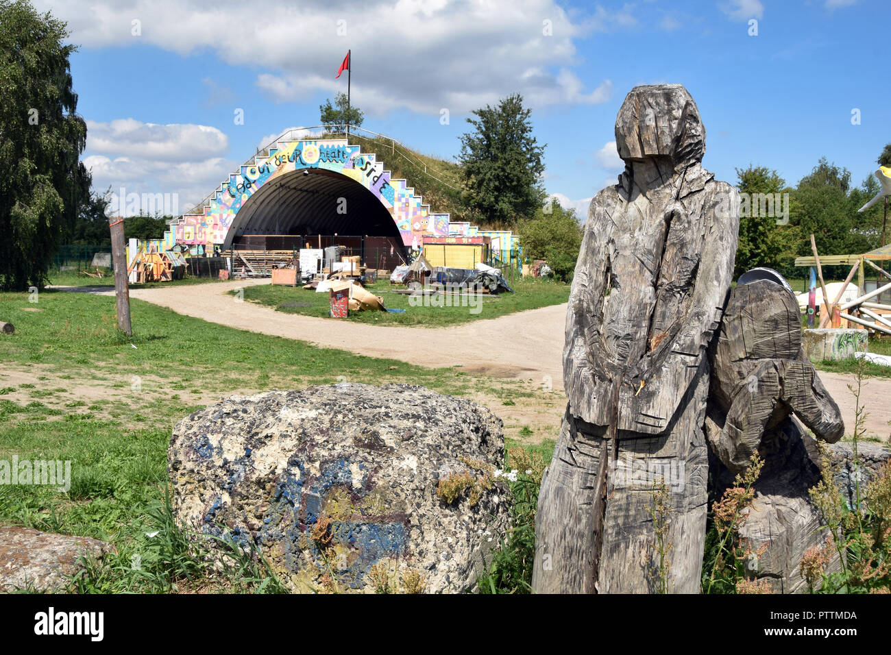 Relics of the soviet air base in Reschlin, former East Germany. This ...