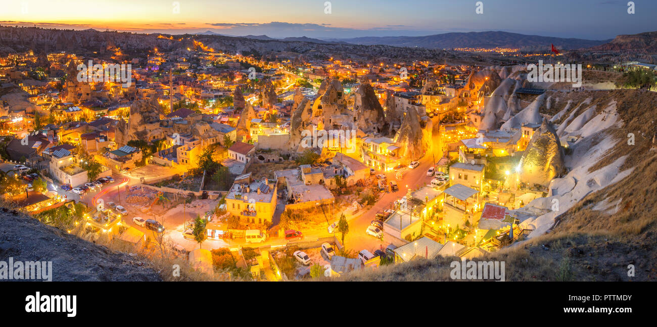 Goreme Panorama at Night - Turkey Stock Photo - Alamy