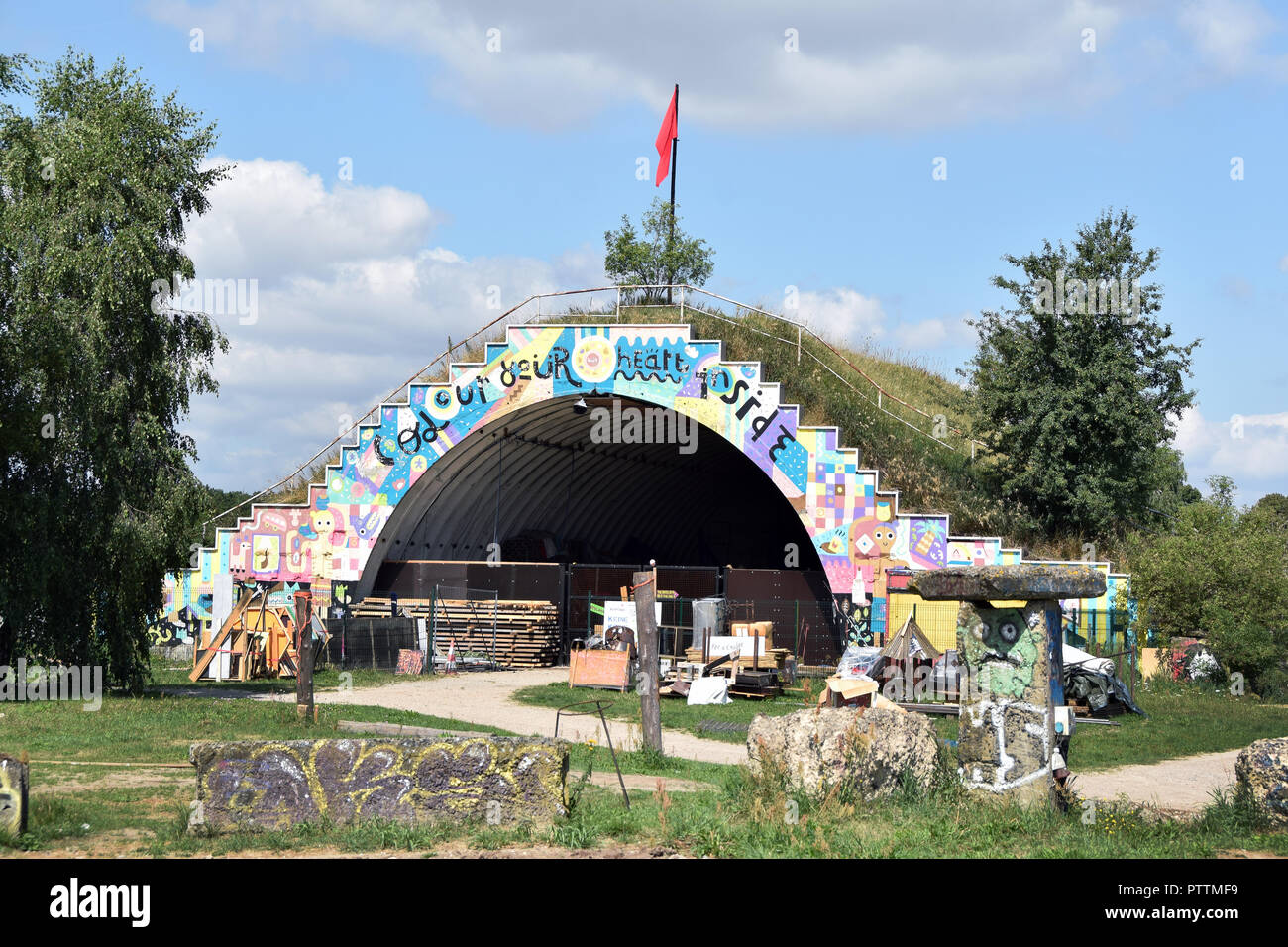 Relics of the soviet air base in Reschlin, former East Germany. This ...