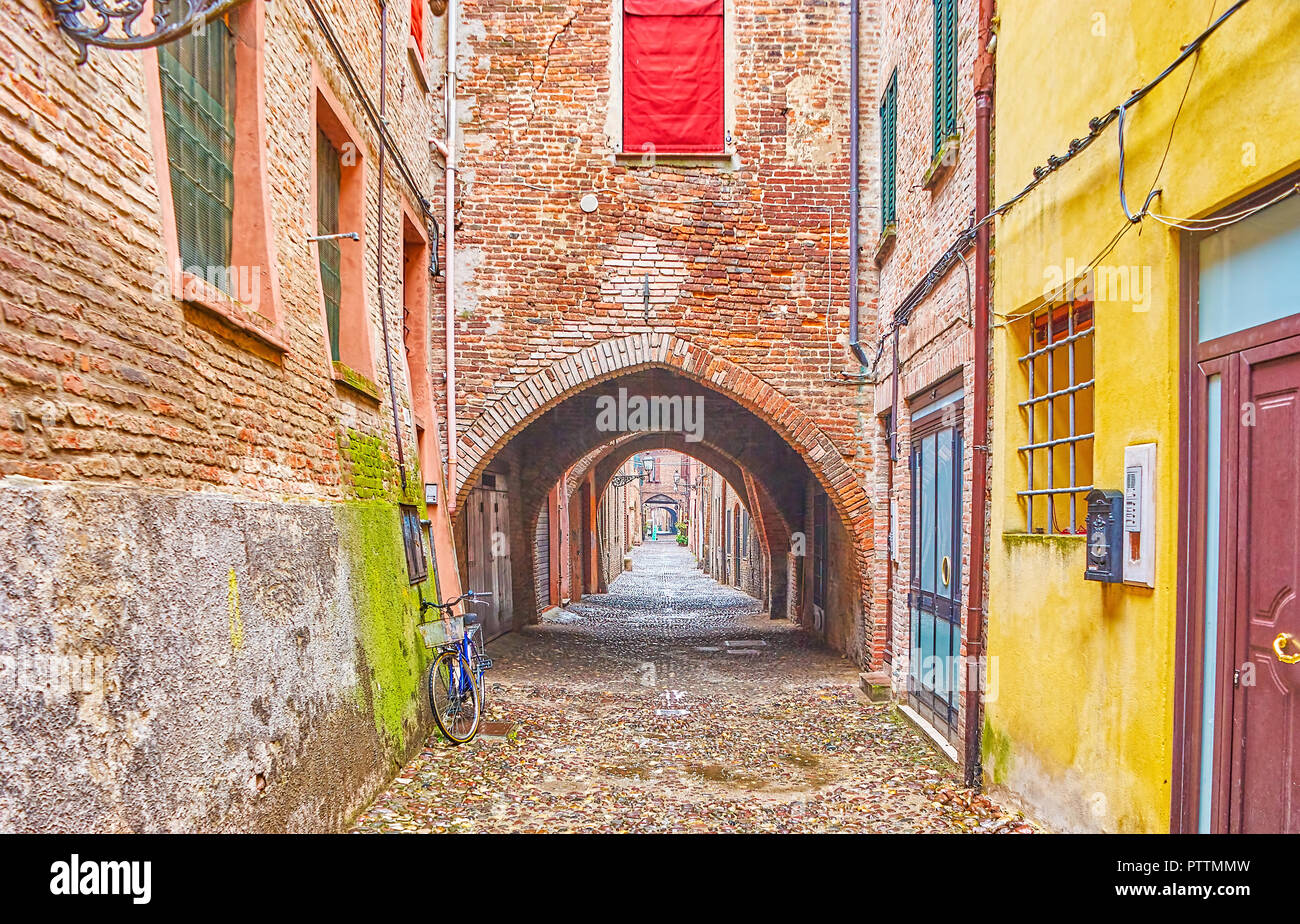 The old town of Ferrara is the fine example of medieval Italian ...