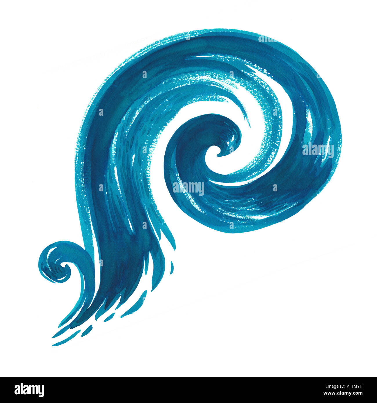 Hand drawn Sea wave. Abstract Watercolor sketch Stock Photo - Alamy