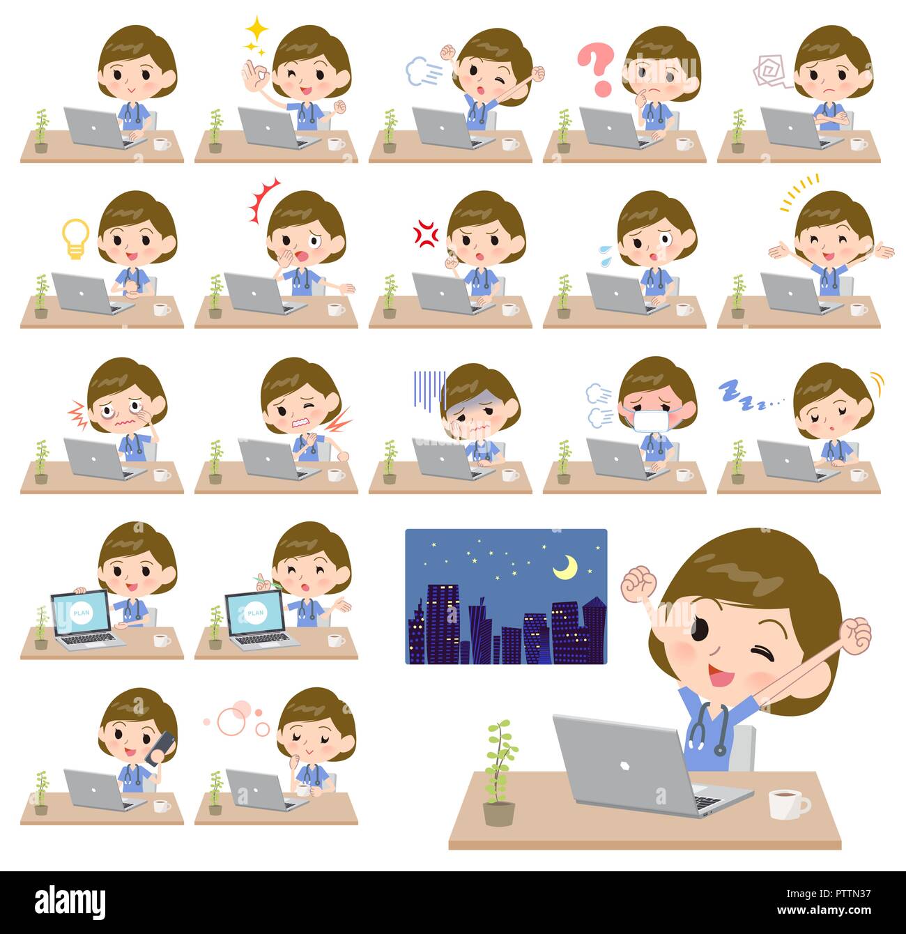 Doctor fatigue Stock Vector Images - Alamy