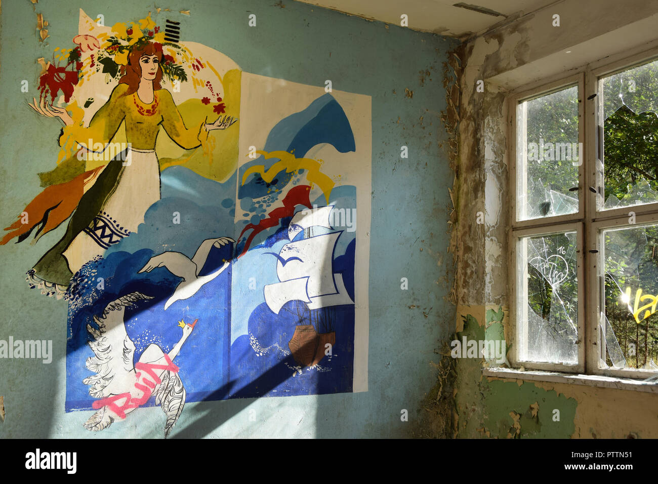 Relics of the soviet missile base in Vogelsang, former East Germany ...