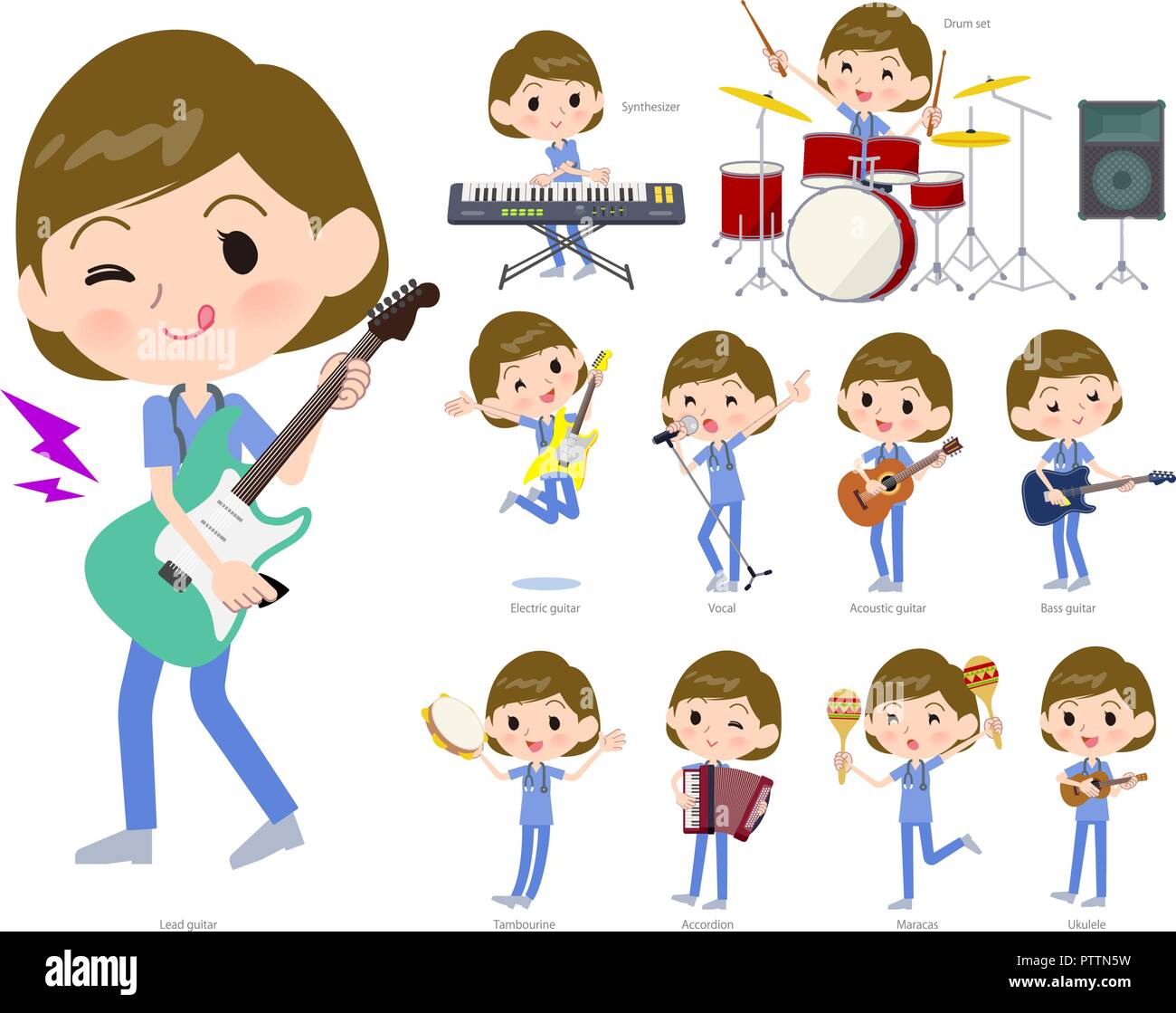 A set of Surgical Doctor women playing rock 'n' roll and pop music ...