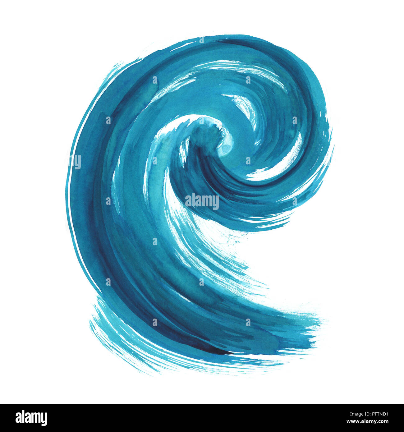 Hand drawn Sea wave. Abstract Watercolor sketch Stock Photo - Alamy