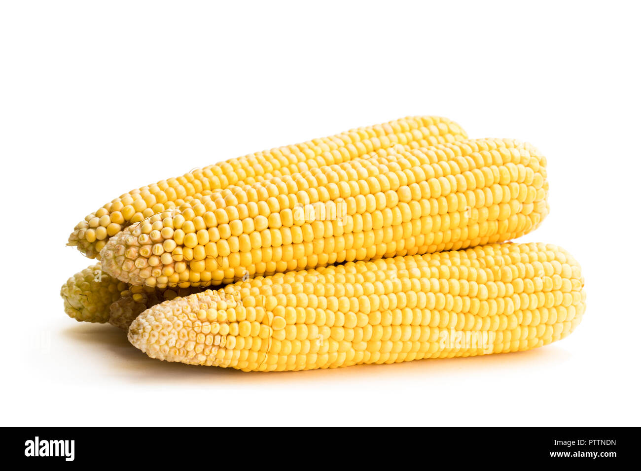 sweet corn steamed or boiled isolated on white Stock Photo - Alamy